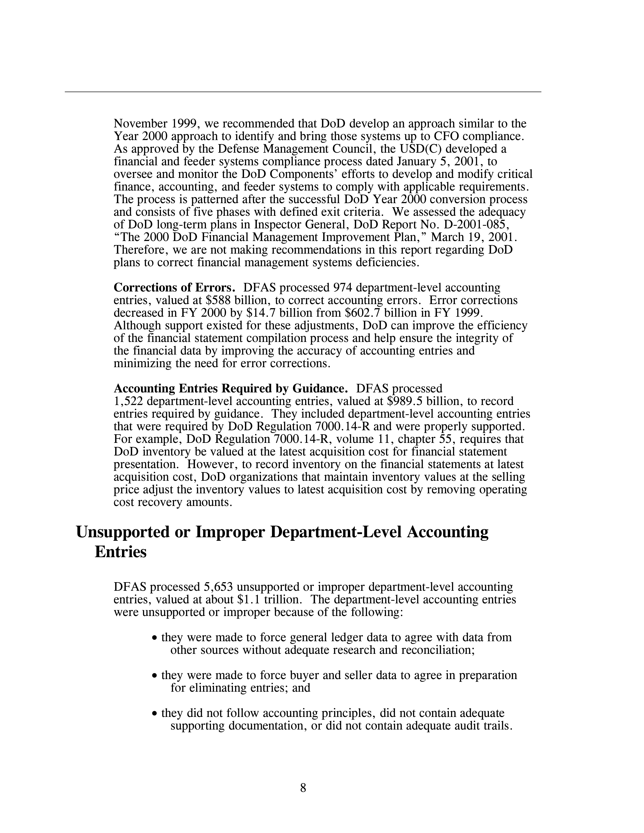 DOD Audit Inspector General 2000