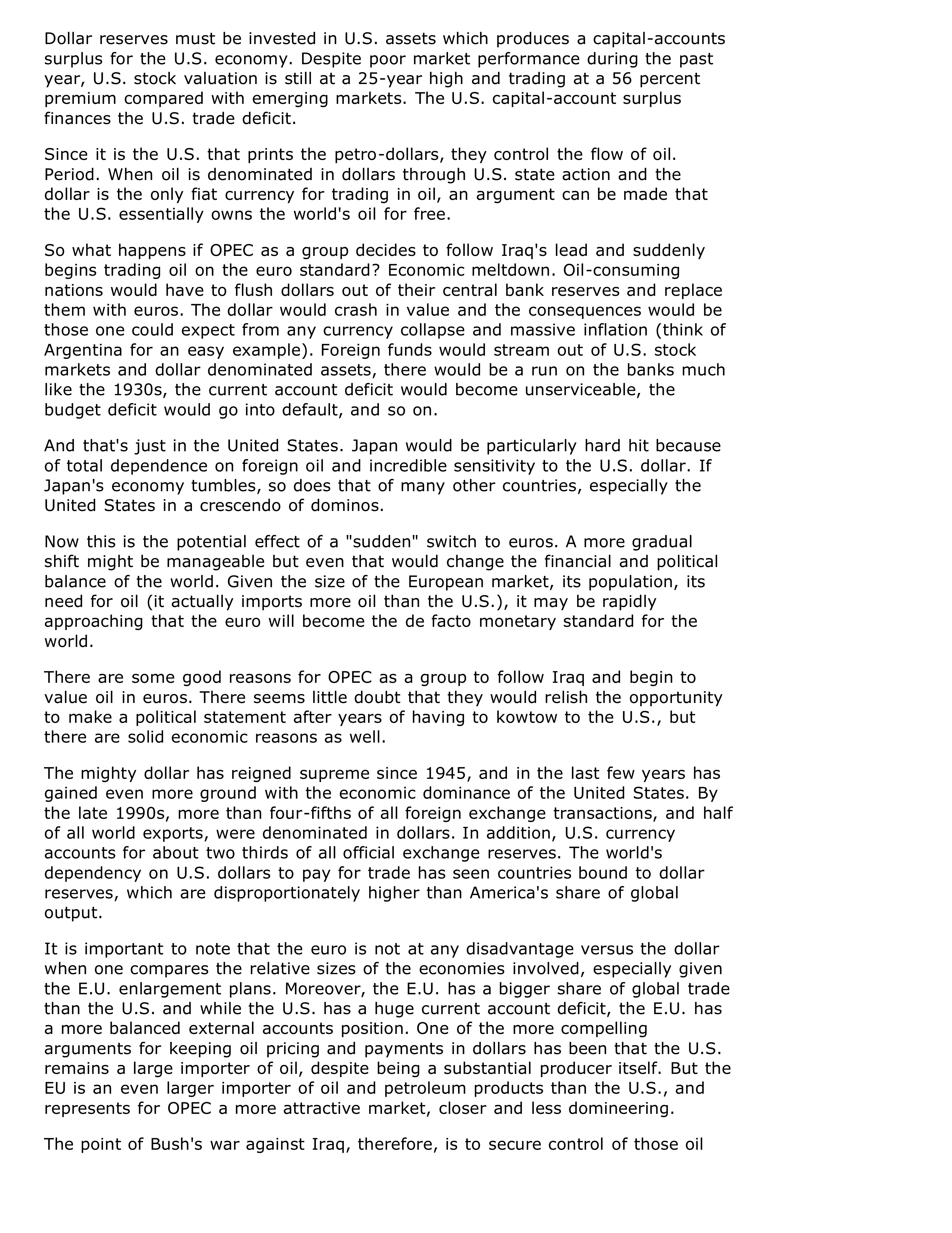 Iraq Petrodollar Theories Of War